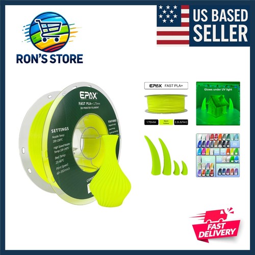 High-Speed 1.75mm PLA+ 3D Printer Filament - Neon Yellow, 1KG, Pro ...