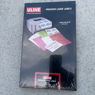 Uline Premium Laser Labels S-5492 (4 labels per sheet) 400 Labels | eBay
