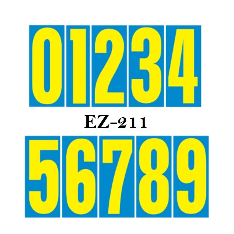 Car Lot Window Number Stickers 9 1/2 Inch Numbers Blue and Yellow 24 ...