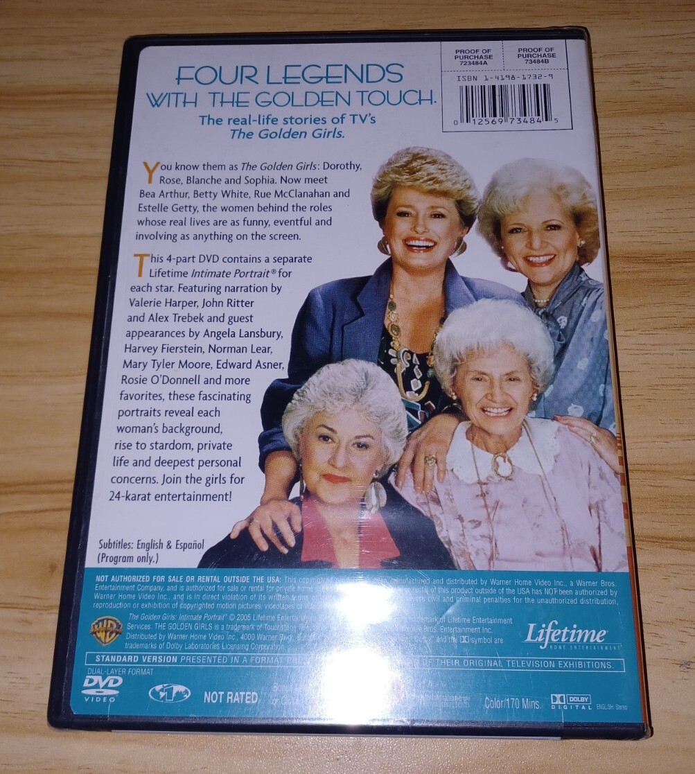 The Golden Girls Lifetime Intimate Portrait DVD White Getty Arthur ...