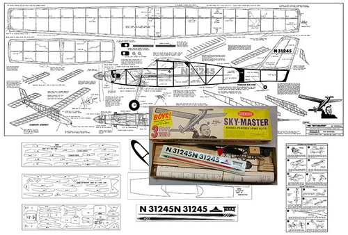 Scientific Model Airplane Plans (FF): Sky-Master 36" Wingspan Rubber ...