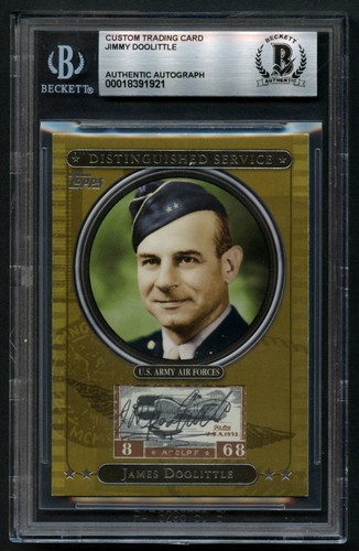 Jimmy Doolittle signed auto Distinguished Service Custom Cut Card BAS ...
