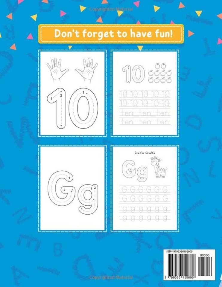 ABC 123 Tracing and Handwriting Workbook for Kids: Lines and Shapes Pen ...