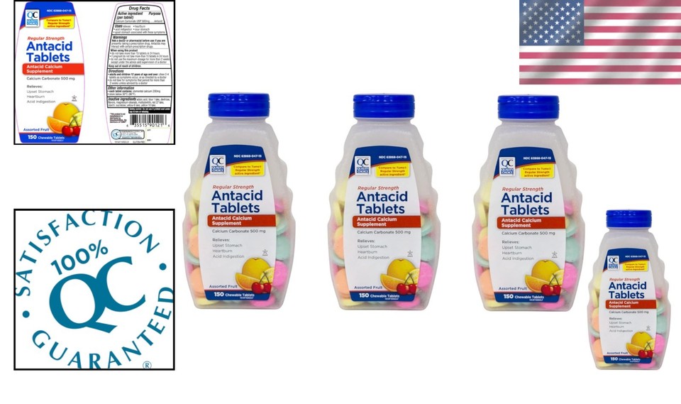 Regular Strength 500 mg Chewable Antacid Tablets - Your Fruit Flavor ...