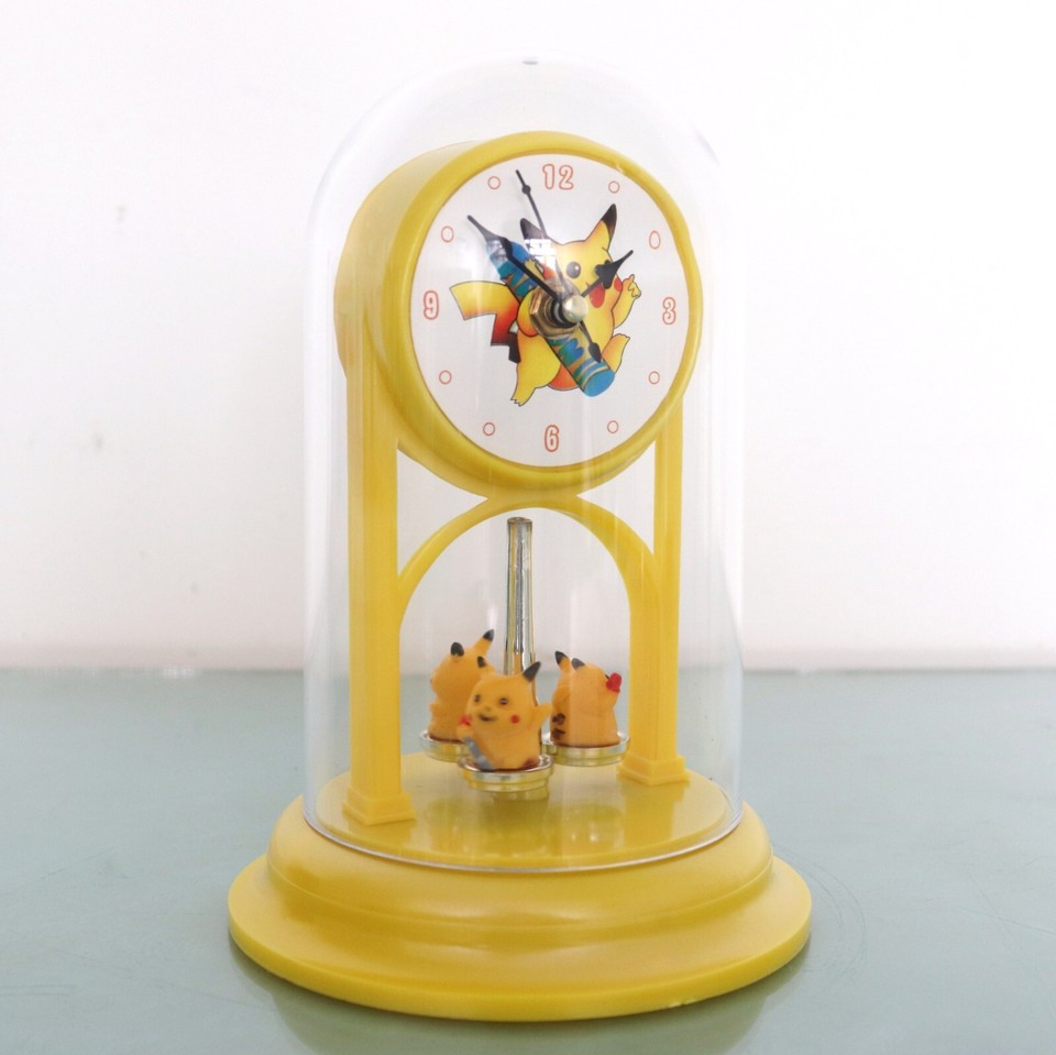 POKEMON PIKACHU Clock Mantel 1990s DOME! Rarity MOVING! Animated ...