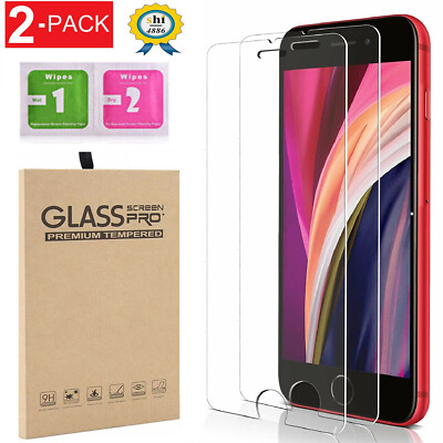 2-Pack Tempered GLASS Screen Protector For iPhone SE 2020 Clear Case ...