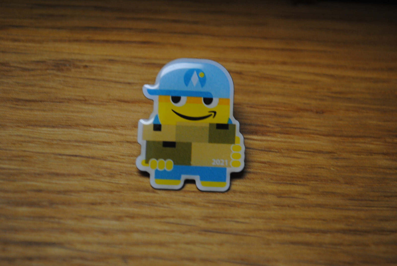 Amazon Peak 2021 Peccy Pin Holding a Box Wearing Baseball Hat Delivery ...