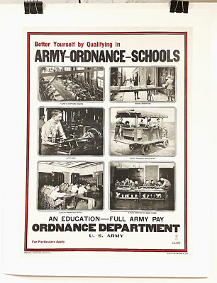 Original 1918 US Army Ordnance Department rare poster in superb ...
