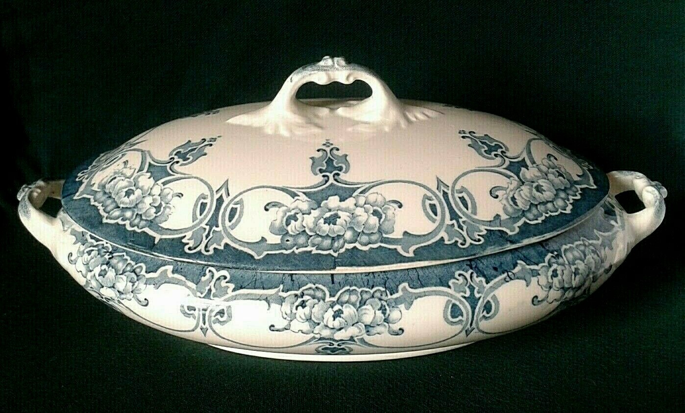 MYOTT MONARCH TUREEN ART NOUVEAU SEMI PORCELAIN VEGETABLE TUREEN GREEN ...