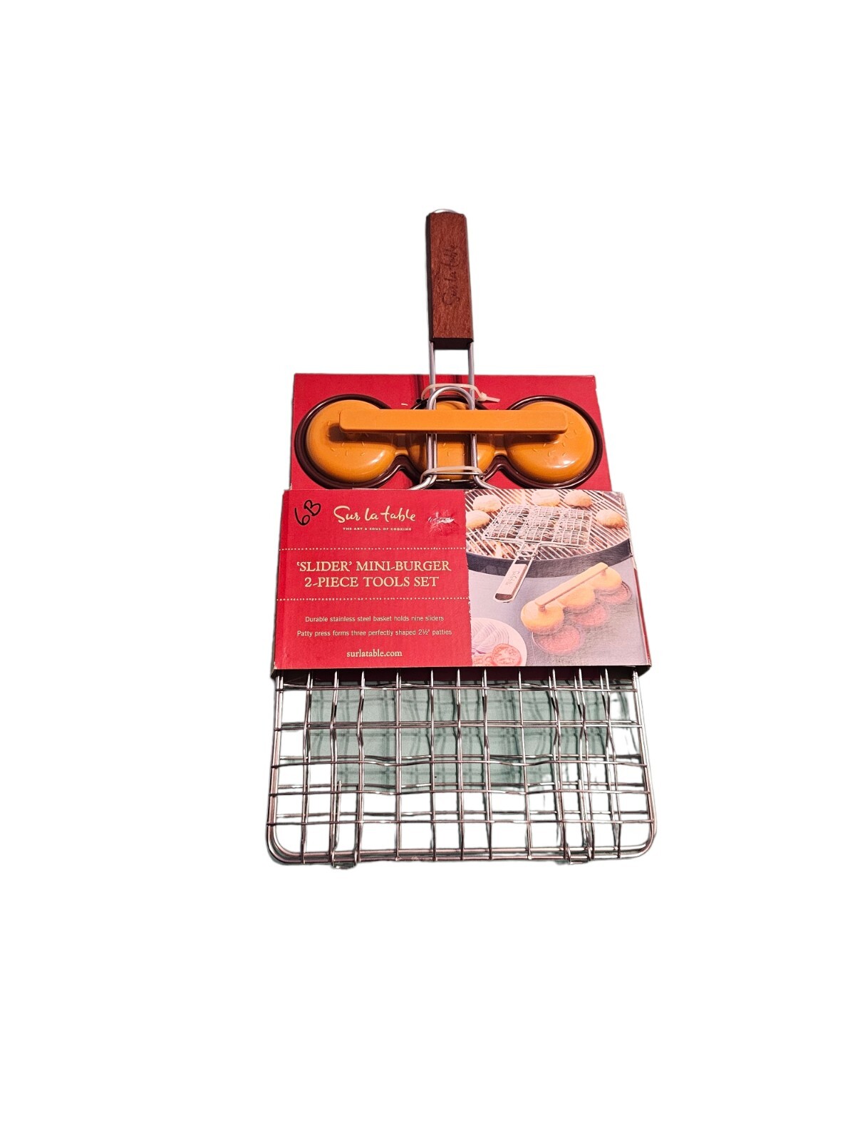 New Sur La Table Slider Mini Burger Tools Set Grilling Basket | eBay