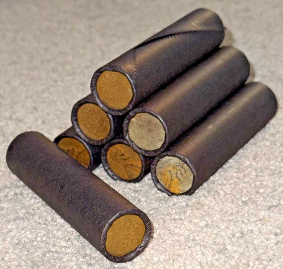 black wheat penny roll lincoln cent unsearched mixed dates mint marks ...