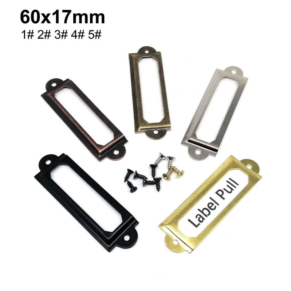 12pcs Cabinet Drawer Door Box Tag Label Pull Frame Handle File Name ...