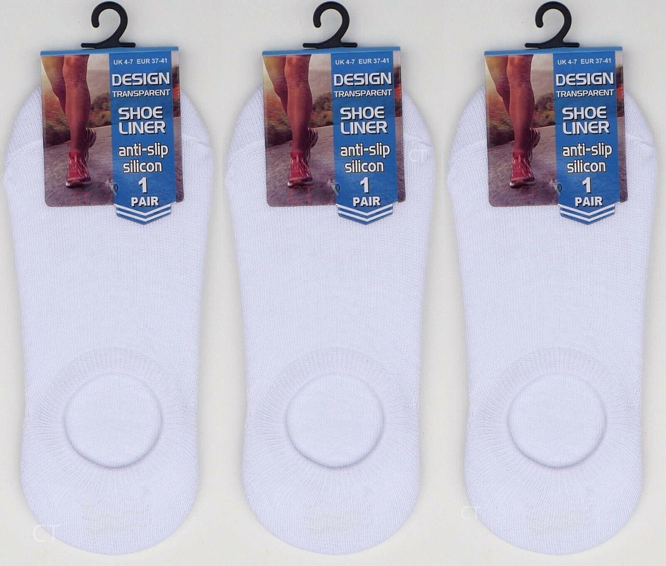 Mens Invisible Trainer Socks No Show Shoe Liner Anti Slip Comfort Socks ...