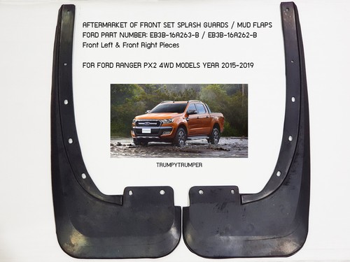 FRONT SET MUD FLAP SPLASH GUARD RUBBER 4WD 4X4 For FORD RANGER PX2 2015 ...