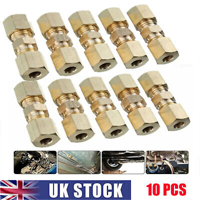 10PCS 3/16" Brass Car Brake Pipe Fitting Connector Tube Tubing Joiner ...