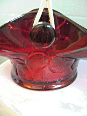 FENTON - RUBY RED BASKET WITH BRAND NEW WICKER HANDLE - BEAUTIFUL!! | eBay