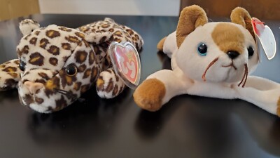 Ty Snip The Siamese Cat & Freckles The Spotted Leopard- 1996 Beanie ...