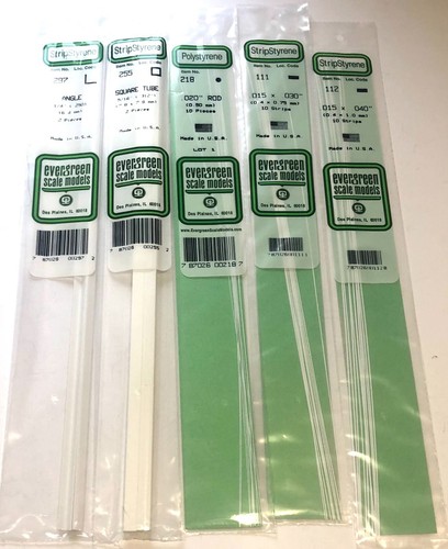 EVERGREEN SCALE MODELS STRIP POLYSTYRENE PACKS X 5 SEE PHOTOS 076 | eBay