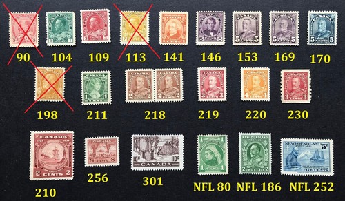 CANADA Old Stamps Mint BUY ONLY THE STAMP YOU NEED!! 99¢ each -READ ...