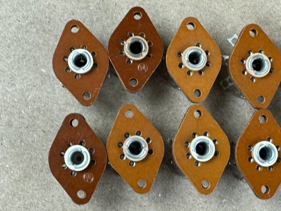 10 NOS Vintage Phenolic Wafer 7-pin Vacuum Tube Sockets for 6AU6 (Qty ...