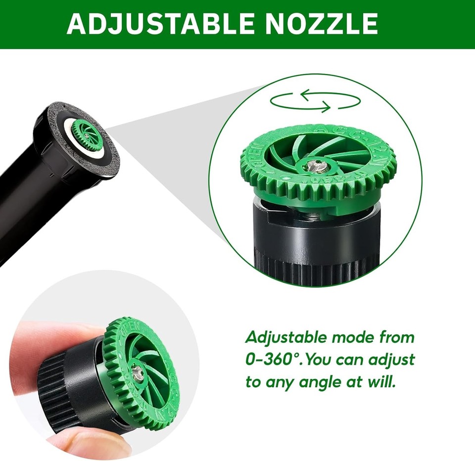 10 Pieces Variable Arc Nozzle, Pop-Up Sprinkler Heads Replacement ...