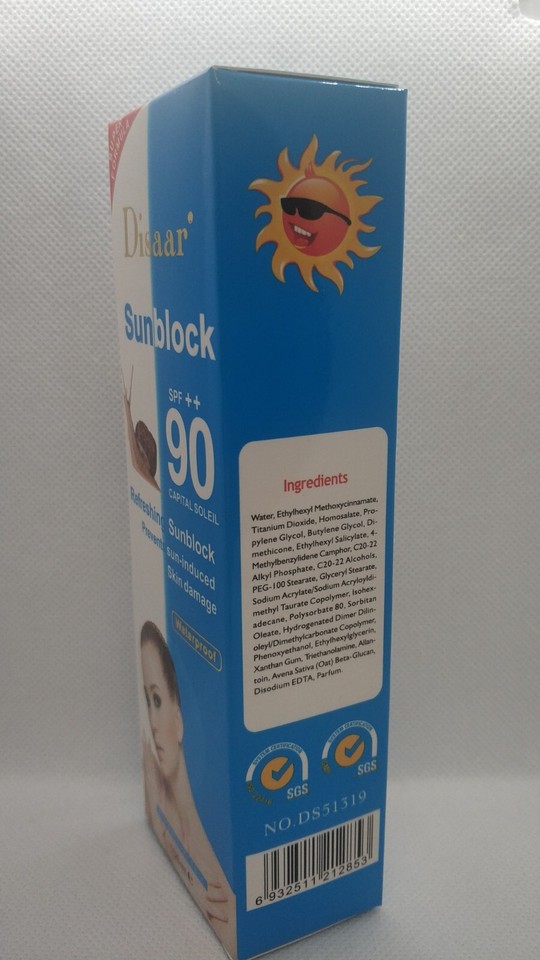 DISAAR Sunscreen Cream Refreshing Sunblock SPF90++ Protection ...