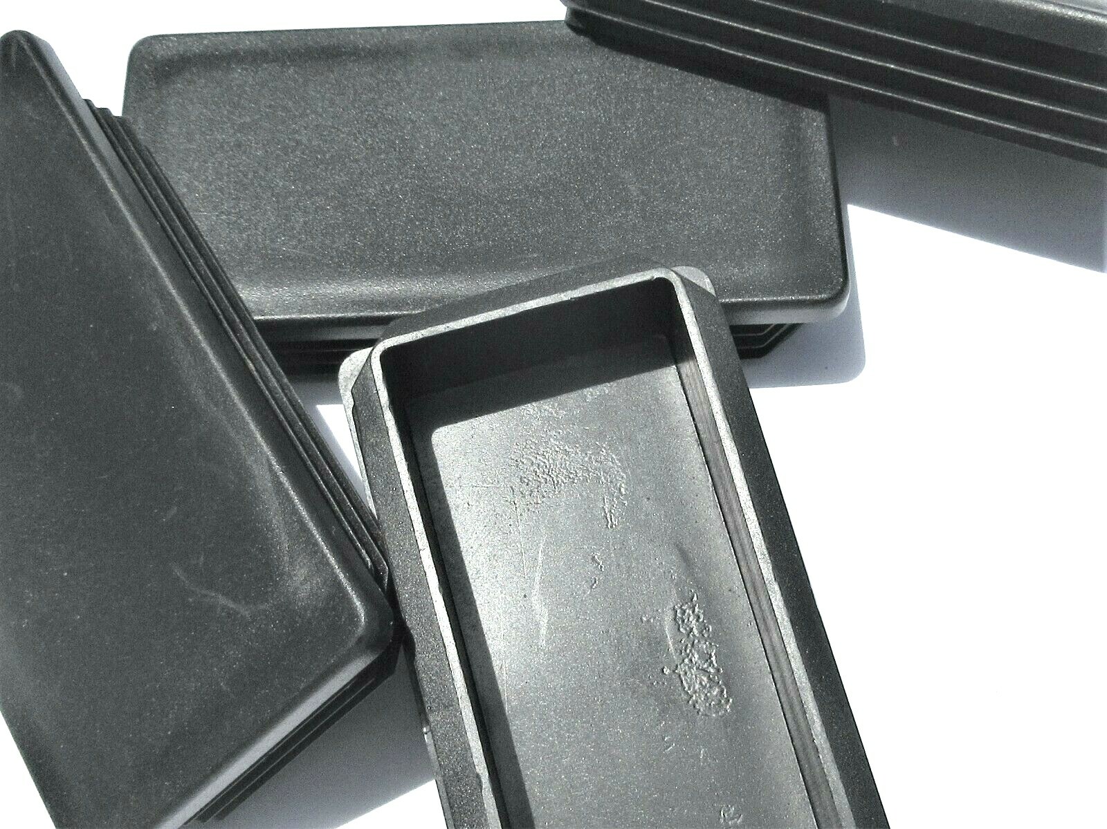 2" x 4" Rectangular Tubing Plug–Black HDPE End Cap Insert -Fits 8–12 Ga ...