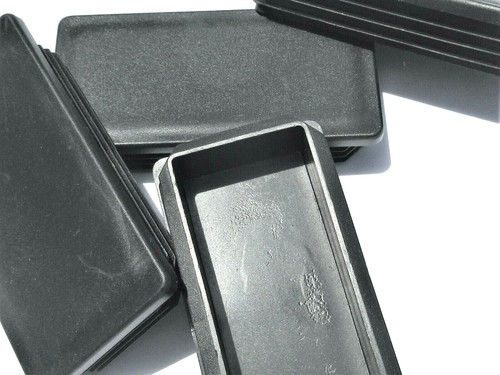 2" x 4" Rectangular Tubing Plug–Black HDPE End Cap Insert -Fits 8–12 Ga ...