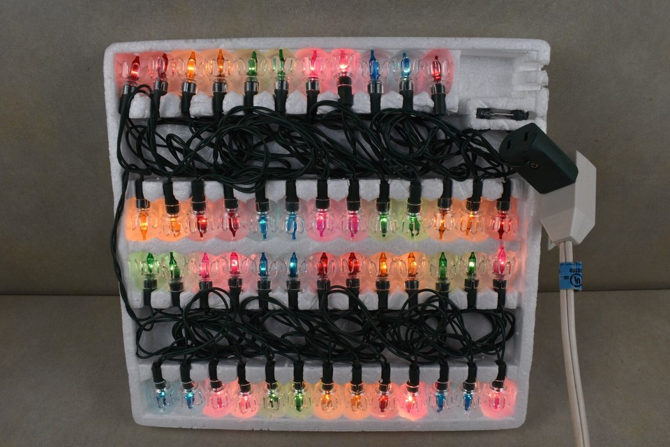 VTG Sears Reflector Tulip Miniature Light Set 50 Colored Lights ...