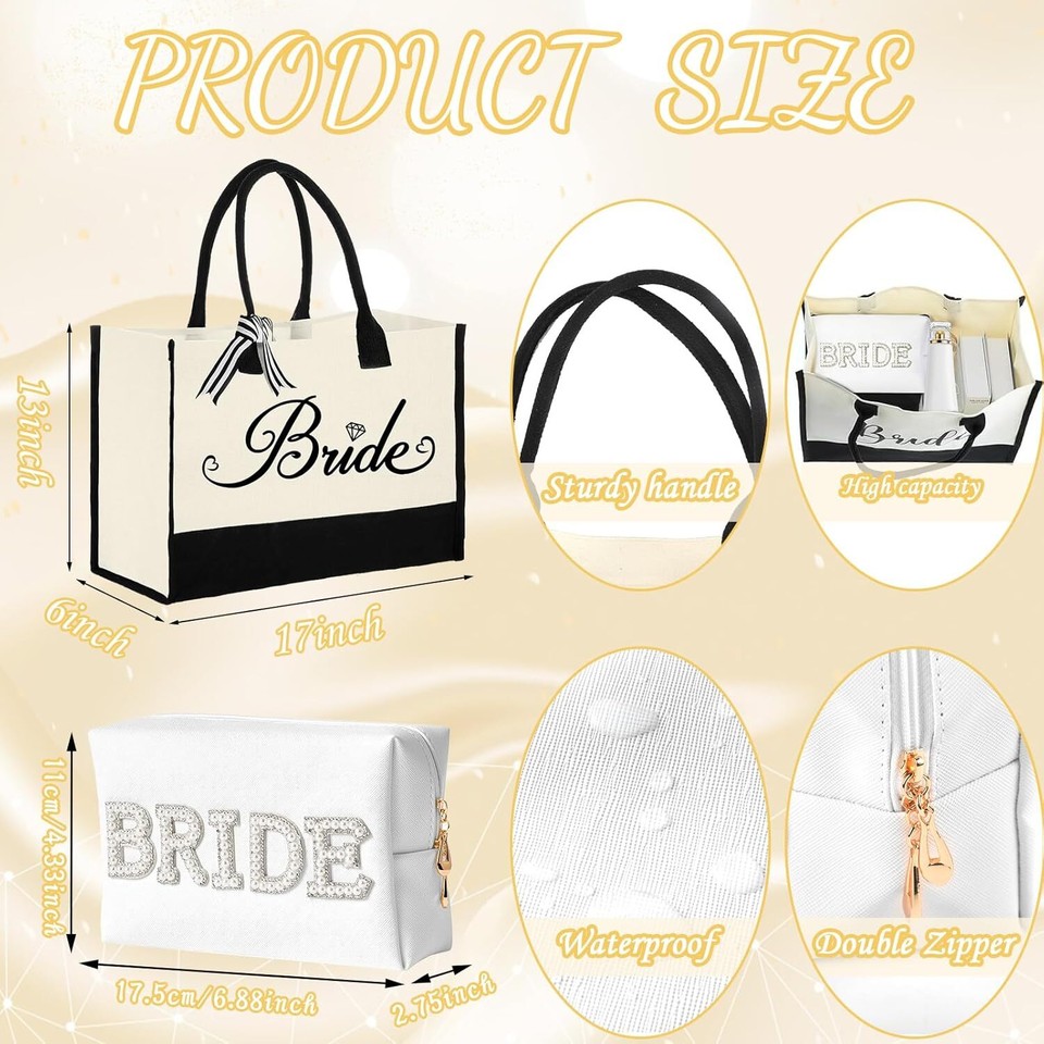Bride to Be Gifts, Bridal Shower Tote Bag+bride Bag+robe+clip+slipper ...