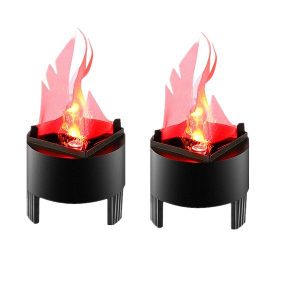 3D Fake Flame Light Electric Campfire Artificial Flickering Fire Effect ...