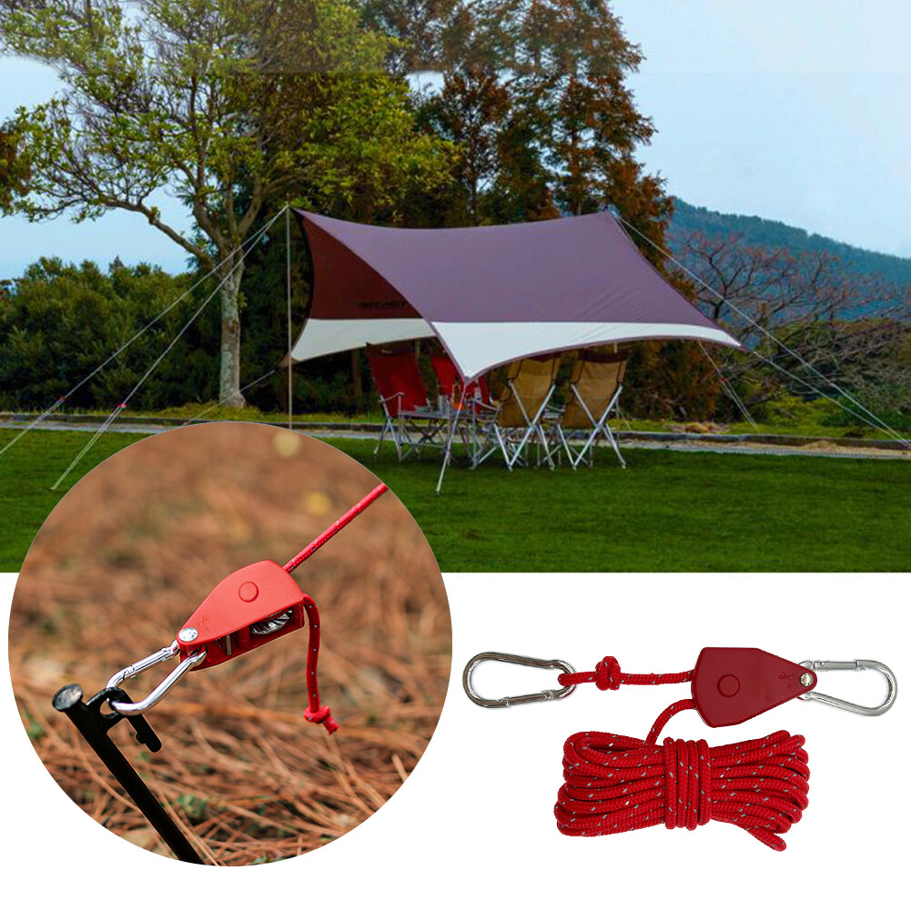 5M 4mm Outdoor Guy Lines Adjustable Reflective for Camping Hiking (Red ...
