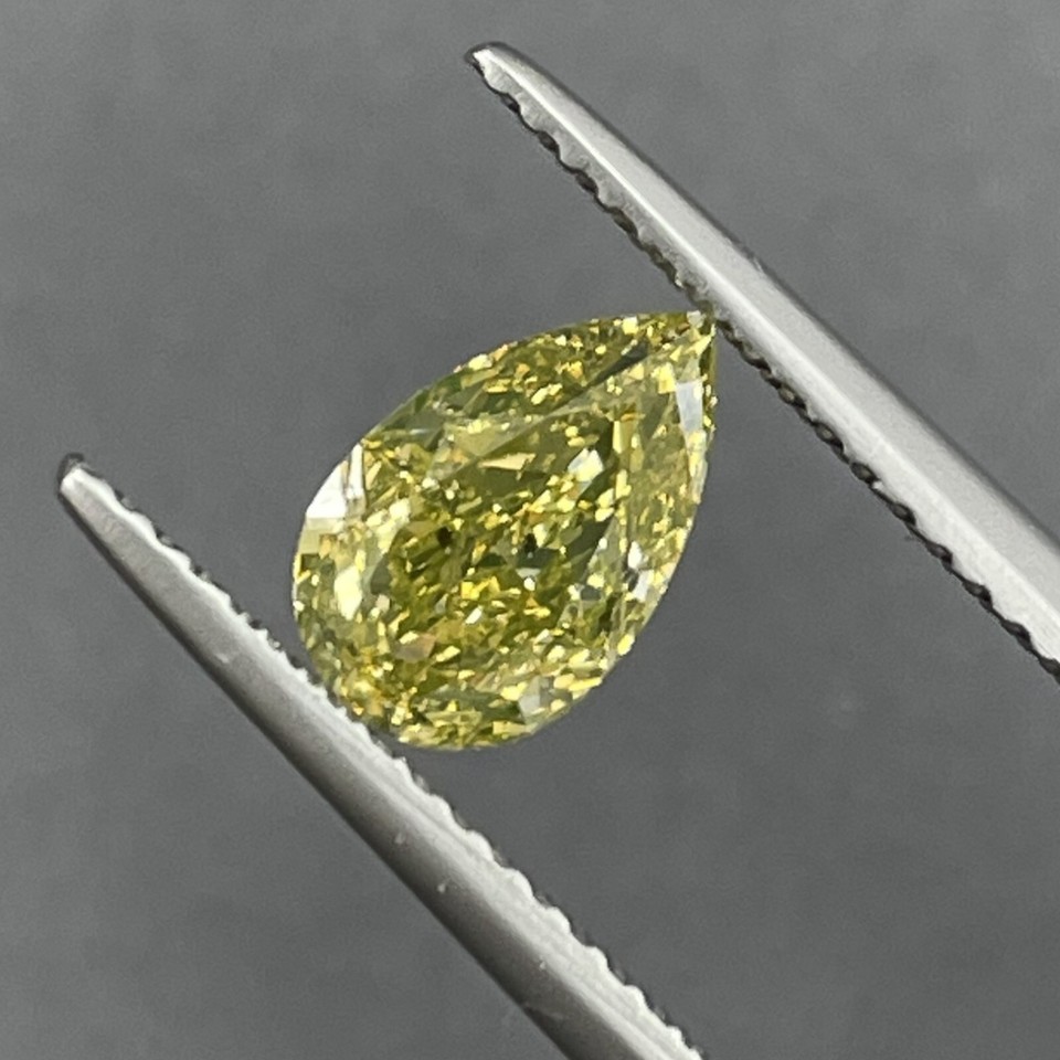 1.01 Carat Fancy Deep Yellow Si2 GIA Certified Natural Color Pear Loose ...