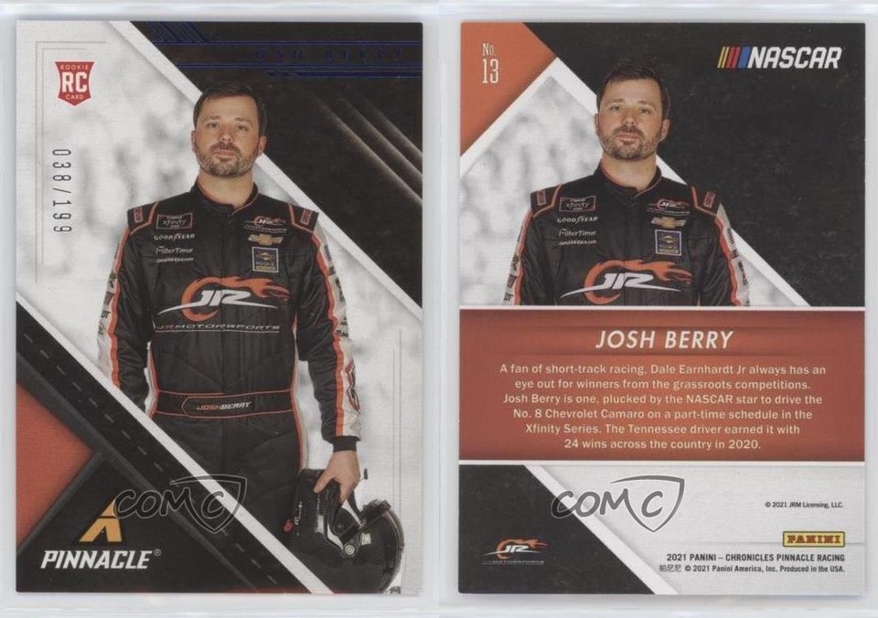 2021 Panini Chronicles Pinnacle Blue 38/199 Josh Berry #13 2qw | eBay UK