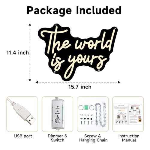 neon sign The world is yours | eBay