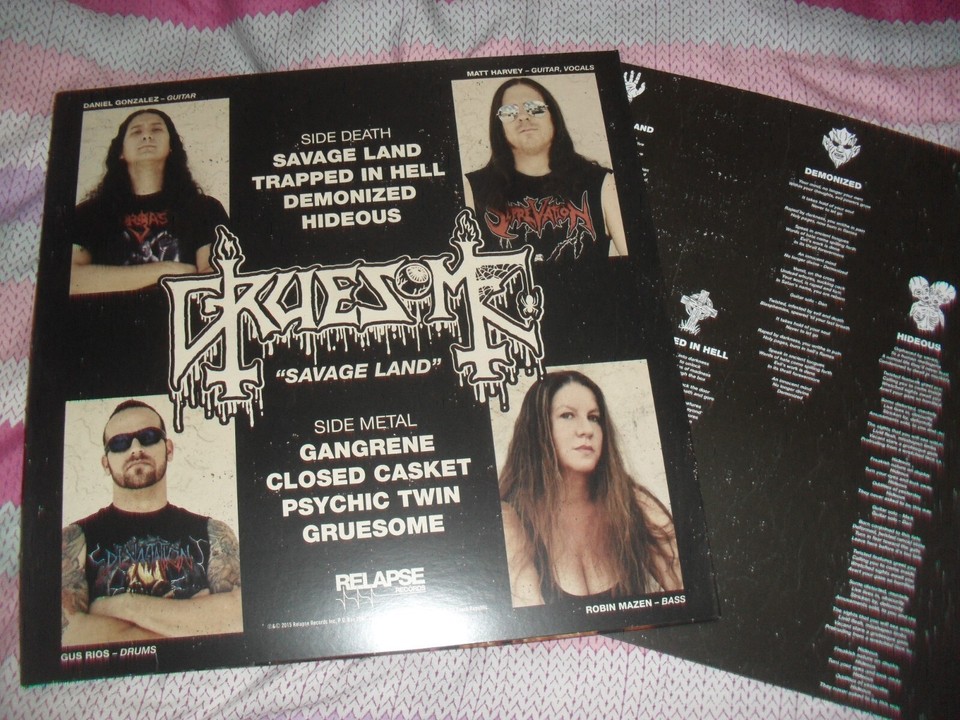 GRUESOME -SAVAGE LAND- AWESOME RARE LTD EDITION LP VINYL COLOR AUTOPSY ...