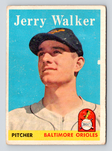1958 Topps Card, #113 Jerry Walker, Baltimore Orioles Rookie | eBay