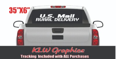 U.S. Mail Rural Delivery Car Window Decal Sticker Rural Carrier Truck ...
