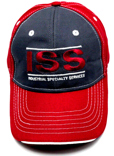 INDUSTRIAL SPECIALTY SERVICES ISS hat red gray adjustable cap | eBay