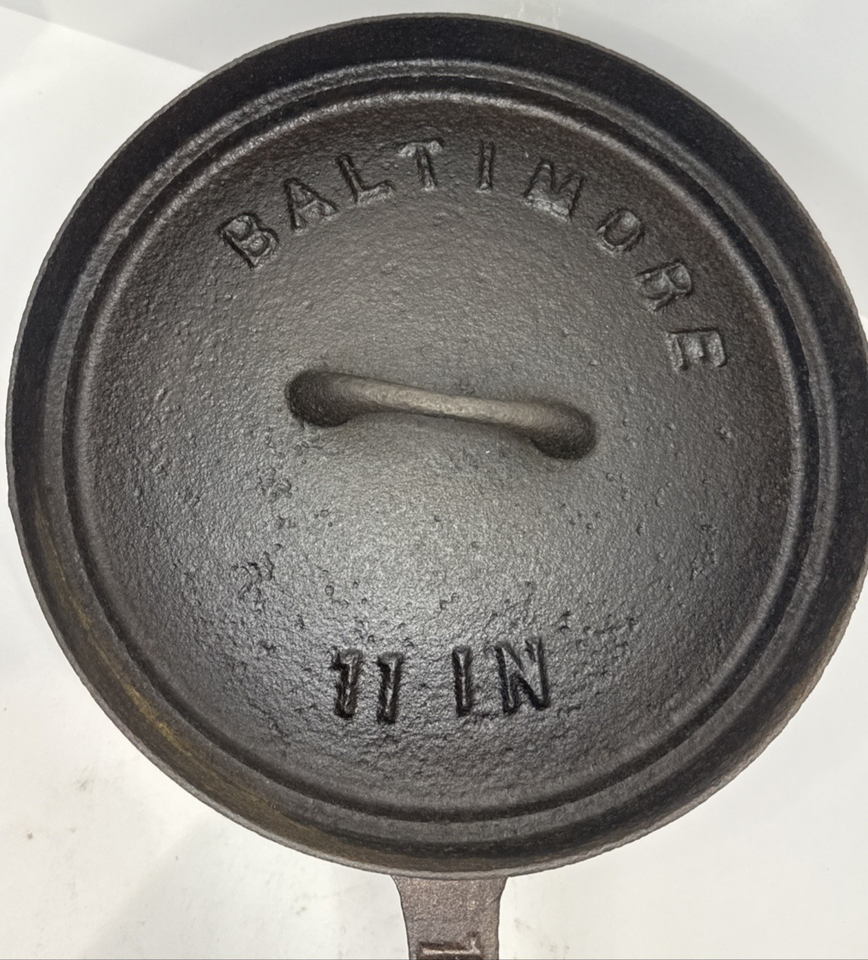 Baltimore Ironworks Cast Iron Spider Skillet w/ Lid 11" 3 Leg Antique ...