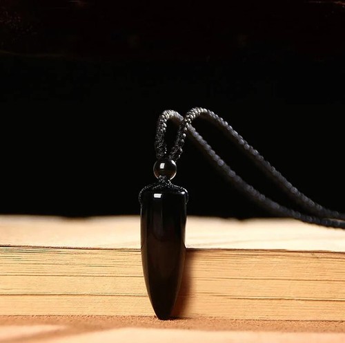 Obsidian Bullet Point Pendant Healing Balance Amulet Women Men Necklace ...