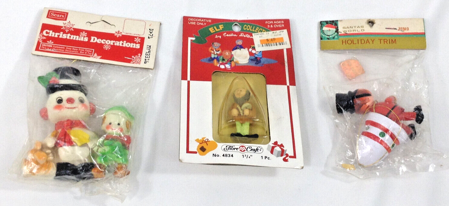 Sears Christmas Snowman | Santa World Vintage Set of 3 Various ...