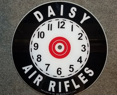 *NEW* 14.25"" DAISY AIR RIFLE GUNS RD GLASS FACE PAM CLOCK | eBay