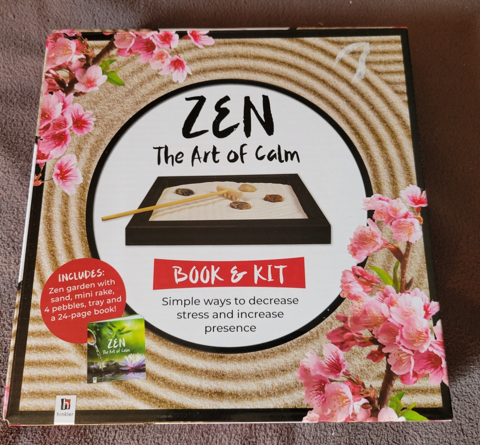 ZEN: THE ART OF CALM BOOK & KIT. ZEN GARDEN WITH SAND, PEBBLES, MINI ...