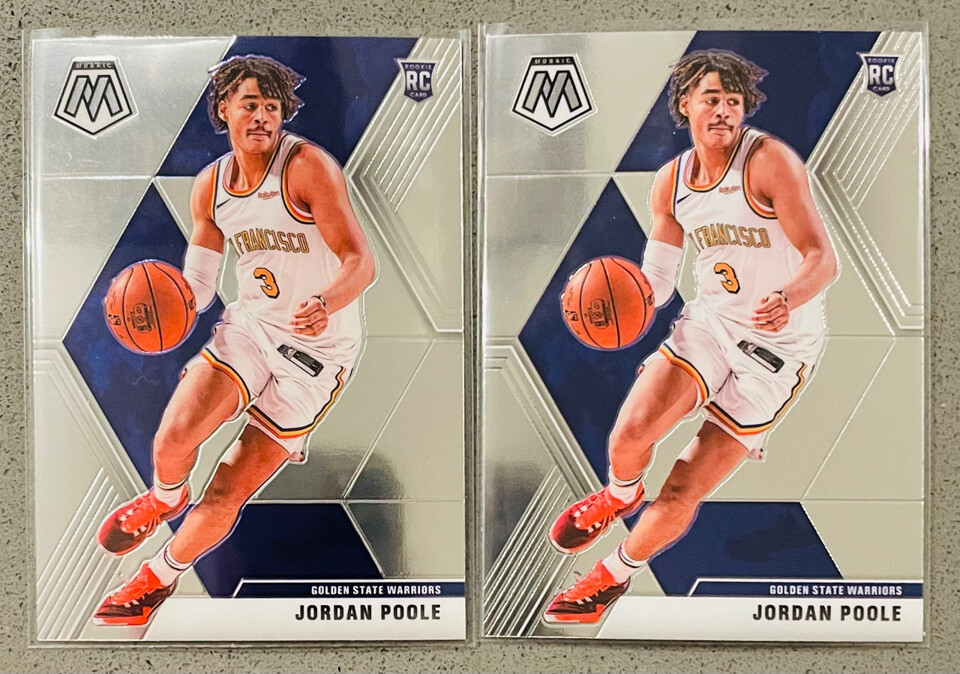 2 Lot 2019-20 Panini Mosaic Basketball #228 Jordan Poole Base Rookie RC ...