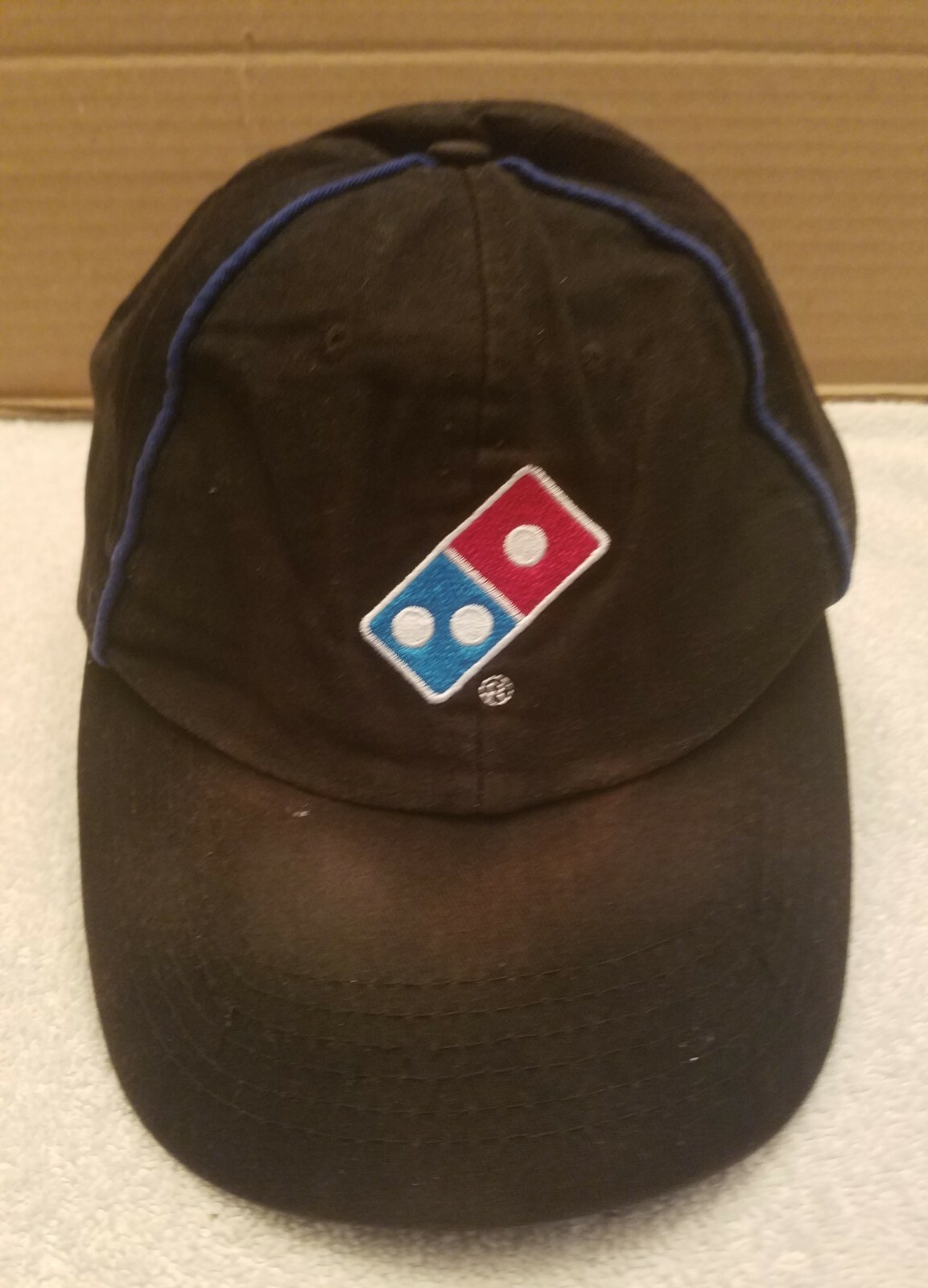 Domino's Pizza Hat Cap Black Strapback Logo One Size Adjustable Uniform ...