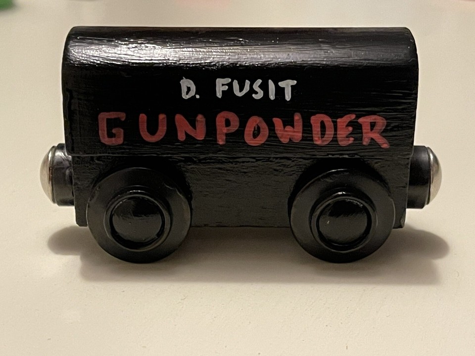 CUSTOM Thomas Wooden Railway D Fusit Gunpowder Wagon Handpainted ...