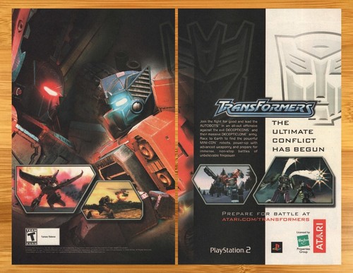2004 Transformers PS2 Vintage Print Ad/Poster Official Video Game Promo ...
