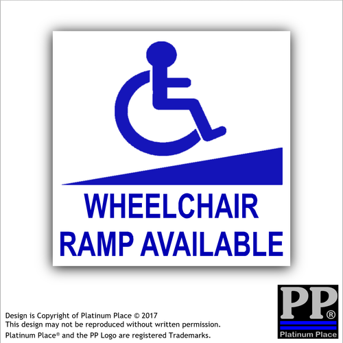 1x Wheelchair Ramp Available Stickers Disability External Car Notice ...