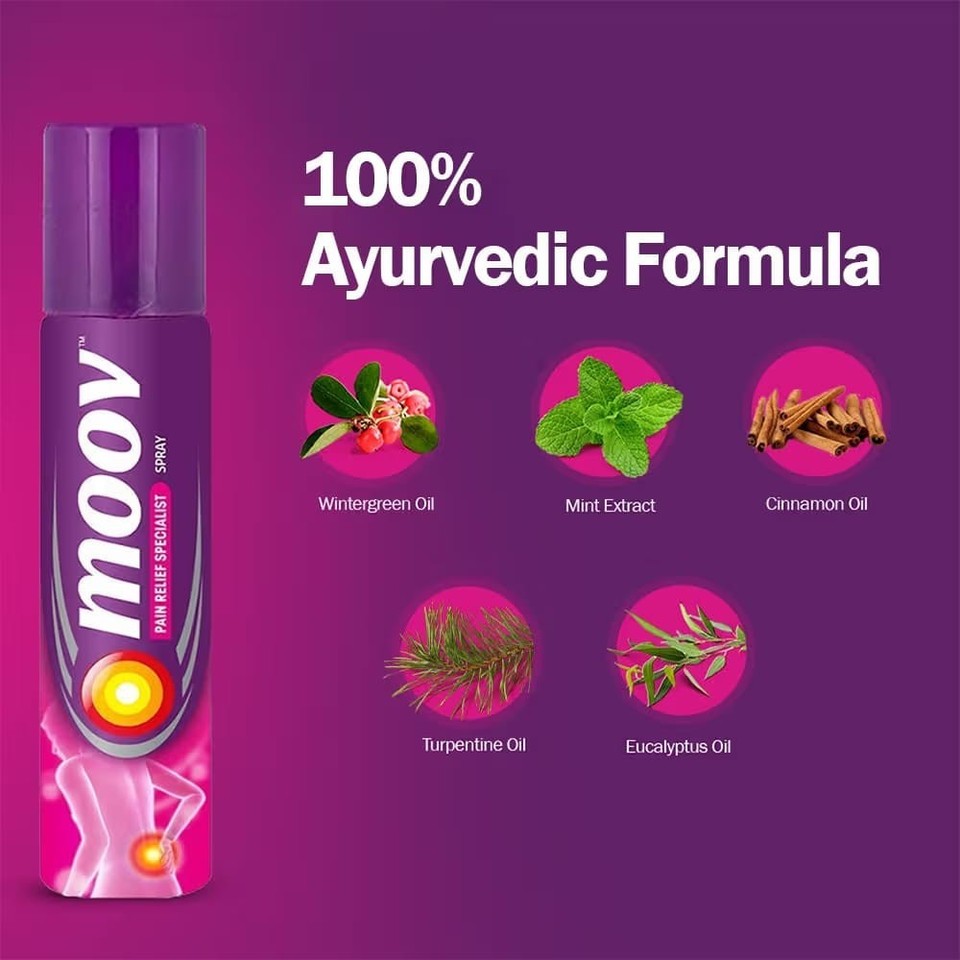 MOOV Fast Action Pain Relief Spray 2 x 50g Bigger Pack Pain Expert UK ...